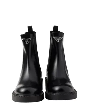 Prada Brushed Leather Chelsea Boots