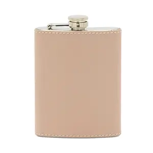 BLUE PHEASANT Warren Stainless Steel And Full Grain Leather Flask - Dusty Rose