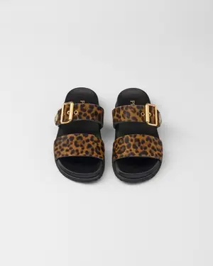 Prada Printed Leather Slides