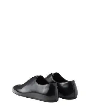 Prada Brushed Leather Lace-up Shoes