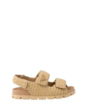Prada Crochet Sandals - Neutral