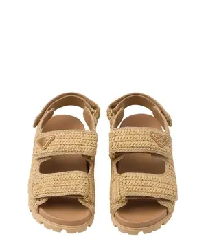 Prada Crochet Sandals - Neutral