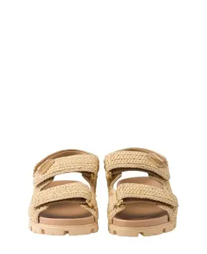 Prada Crochet Sandals - Neutral
