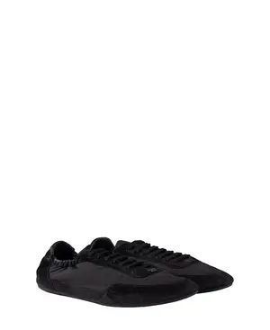 Prada Collapse Re-nylon And Suede Sneakers - Black