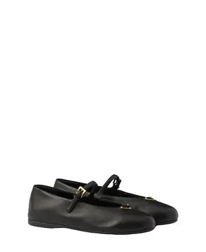 Prada Nappa Leather Ballerinas - Black