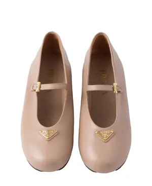 Prada Nappa Leather Ballerinas - Powder