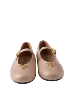Prada Nappa Leather Ballerinas - Powder