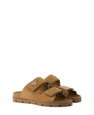 Prada Suede Band Sandals - Brown