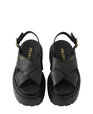 Prada Crisscross Sandals - Black