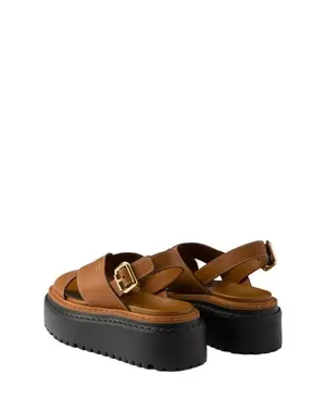 Prada Crisscross Sandals - Leather