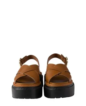 Prada Crisscross Sandals - Leather