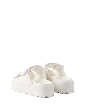 Prada Padded Nappa Leather Slides - Neutral