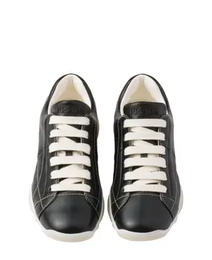 Prada Nappa Leather Sneakers - Black