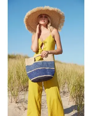 Mar Y Sol Camden Stripe Raffia Tote