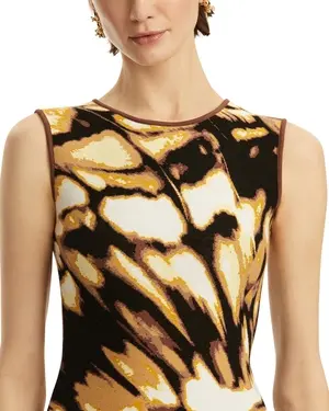 Oscar De La Renta Butterfly Jacquard Knit Dress