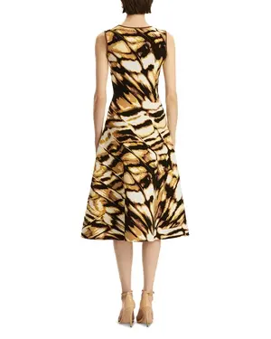Oscar De La Renta Butterfly Jacquard Knit Dress