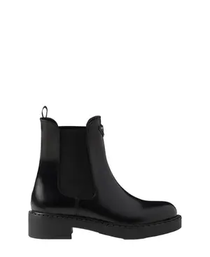 Prada Brushed Leather Chelsea Booties