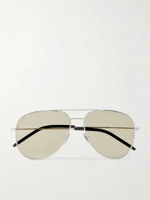 Saint Laurent Classic 11 Aviator-style Sunglasses - Silver