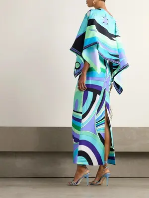Emilio Pucci Layered Printed Silk-twill Maxi Dress