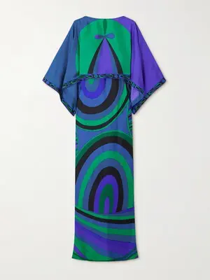 Emilio Pucci Layered Printed Silk-twill Maxi Dress