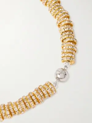 JULIETTA Tone Crystal And Faux Pearl Necklace - Gold