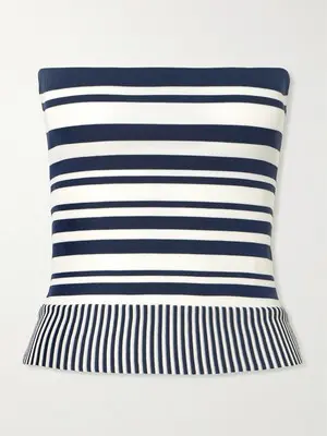 Faithfull The Brand Citara Striped Cotton-blend Top - Blue