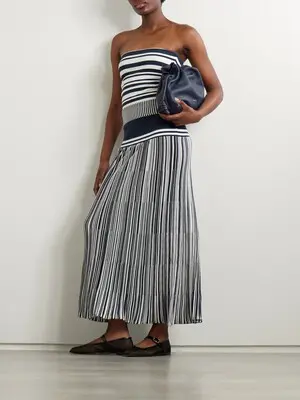 Faithfull The Brand Citara Striped Cotton-blend Top - Blue