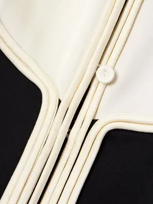 JIL SANDER Oversized Two-tone Piped Crepe Shirt