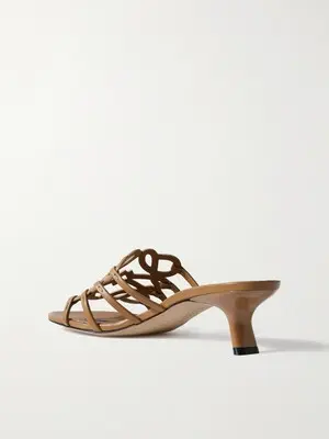 Loewe Petal Anagram Leather Sandals - Brown