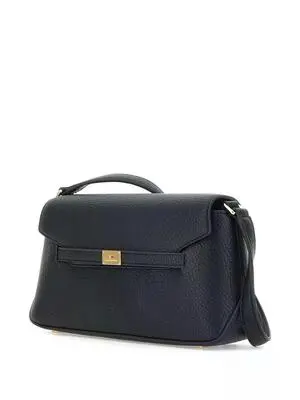 Elisabetta Franchi Leather Shoulder Bag With Logo Plaque