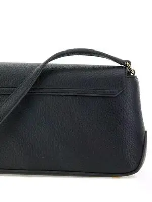 Elisabetta Franchi Leather Shoulder Bag With Logo Plaque