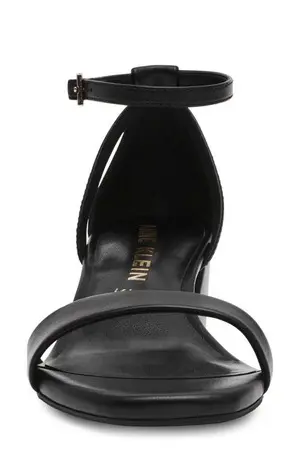 Anne Klein Ankle Strap Sandal - Black Smooth