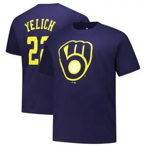 Profile Christian Yelich Milwaukee Brewers Big & Tall Player Name & Number T-shirt - Navy
