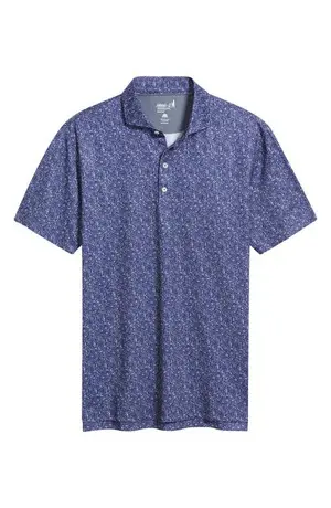 Johnnie-o Boggings Mushroom Print Prep-formance Golf Polo - Navy
