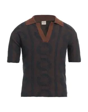 TOD'S Jacquard Knit Two-tone Polo Shirt