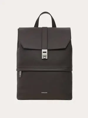 FERRAGAMO Backpack With Hug Buckle - Brown