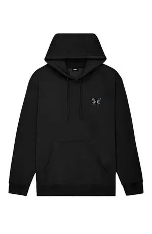 DALIX Butterfly Embroidered Hoodie - Black
