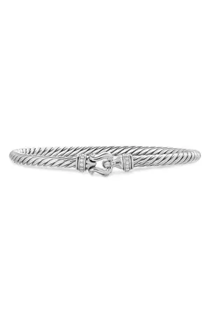 David Yurman Cable Flex Buckle Bangle Bracelet - Diamond