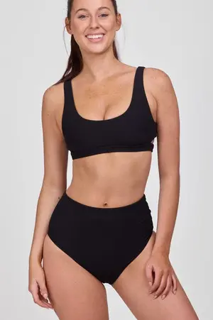 JOLYN JOLYN Janna Bikini Bottom Black Ribbed