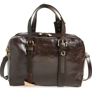 Moschino Leather Top Handle Bowling Bag