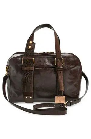 Moschino Leather Top Handle Bowling Bag
