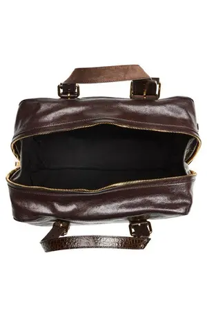 Moschino Leather Top Handle Bowling Bag