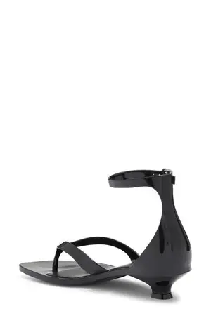 Jeffrey Campbell Gummy Ankle Strap Sandal - Black Shiny