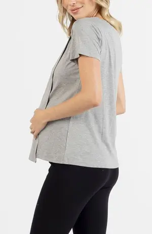 ANGEL MATERNITY Monique Nursing Top - Grey