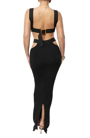 JLUXLABEL Nikole Crop Top And Skirt Set - Black