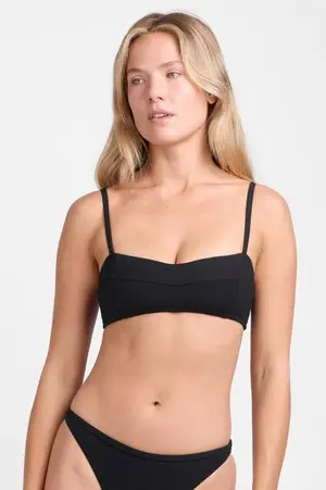 JOLYN JOLYN Ellen Bikini Top Black Ribbed