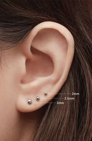 MARIA TASH Ball Threaded Stud Earring - Yellow Gold
