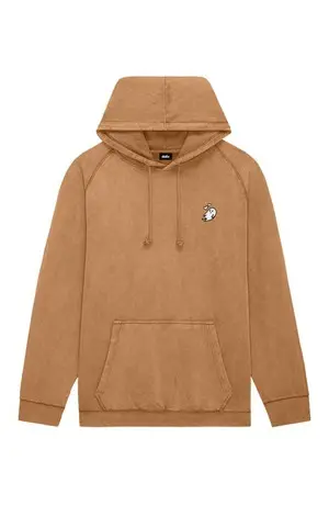 DALIX Mineral Washed Fleece Hoodie - Camel