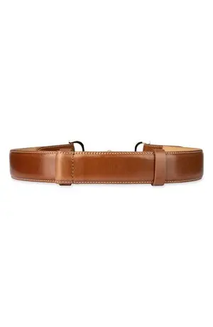 Sam Edelman Horsebit Buckle Leather Belt - Tan