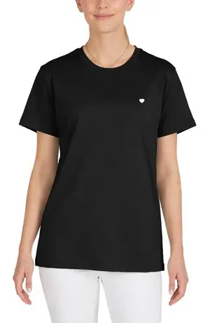 DALIX Heart Jersey Relaxed Tee - Black